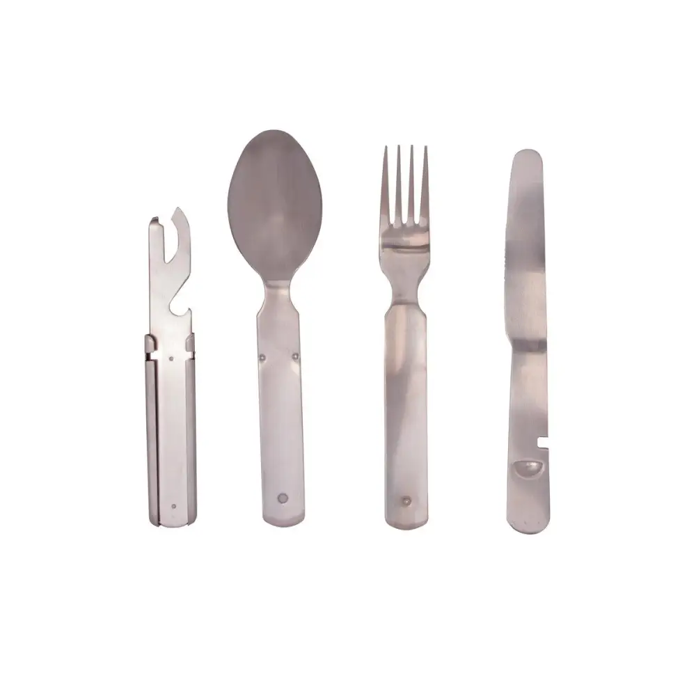 Lightweight Stainless Steel Cutlery Set - Fork, Knife, Spoon & Opener