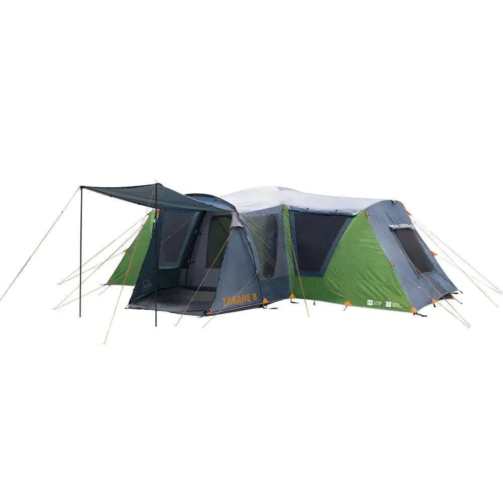 Tent Takahe 8 Family Dome: Spacious 3 Room Tent with Sun-Room & 3 Entr