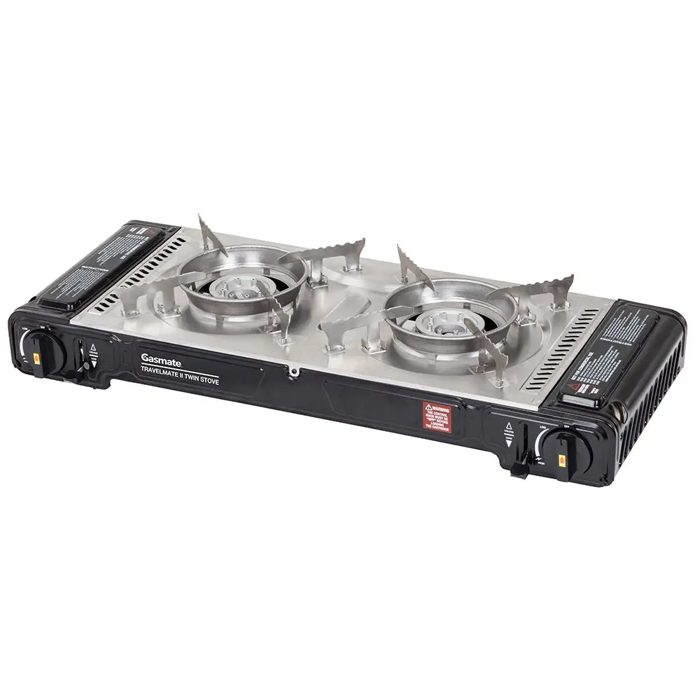 Gasmate Travelmate II Twin Stove with Hotplate - Efficient Outdoor ...