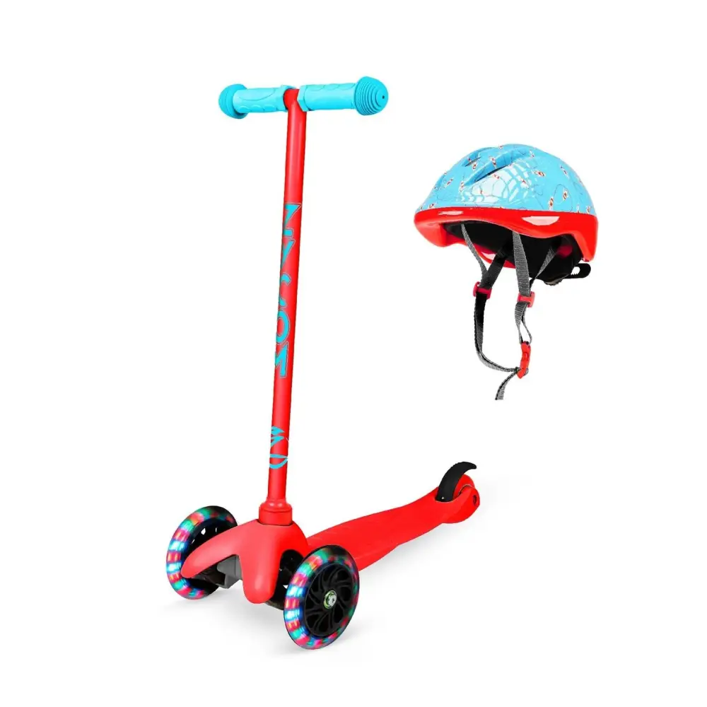 Zycom Zipper Scooter/Helmet Rd/Bl - Features Light Up Wheels for Kid’s Fun